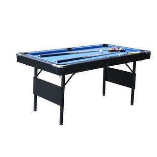 Pool Table Portable Billiards Table w/ Balls Triangle Rack and Chalk ...