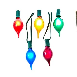Teardrop G45 Mini Christmas String Lights - Multicolor - 11' Green Wire ...