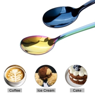 9.4" Long Handle Iced Spoon Set Stainless Steel for Ice Cream Coffee ...