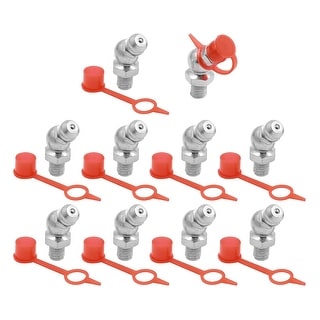Hydraulic Grease Nipple Fittings Iron Zinc 45 Degree Angled W/ Cap - 10 ...