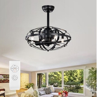18" Industrial Ceiling Fan Light Kit for Living Room Bedroom Kitchen ...