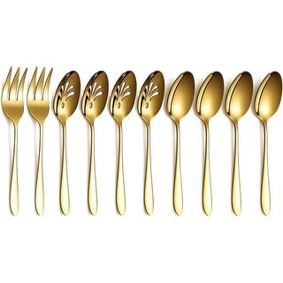 Gold 10 Piece Serving Flatware Silverware Set - 9.6*2.99inch - Bed Bath ...