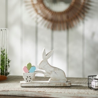 Bunny Hop Wooden Bunny w/ Cart Of Eggs 6.75x8.75x1.9 - Bed Bath ...