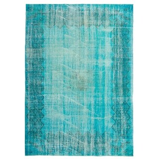 ECARPETGALLERY Hand-knotted Color Transition Turquoise Wool Rug - 5'9 x ...
