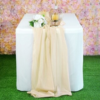 12 Piece Premium Chiffron Wedding Extra Wide Table Runners Champagne ...