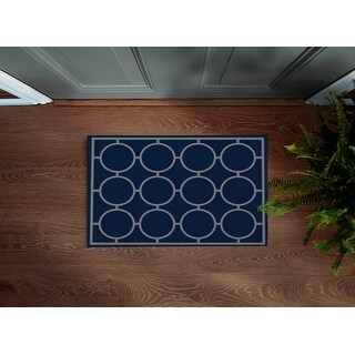 POP NAVY with Rubberized non-slip Backing Indoor|Outdoor Mat By Kavka ...