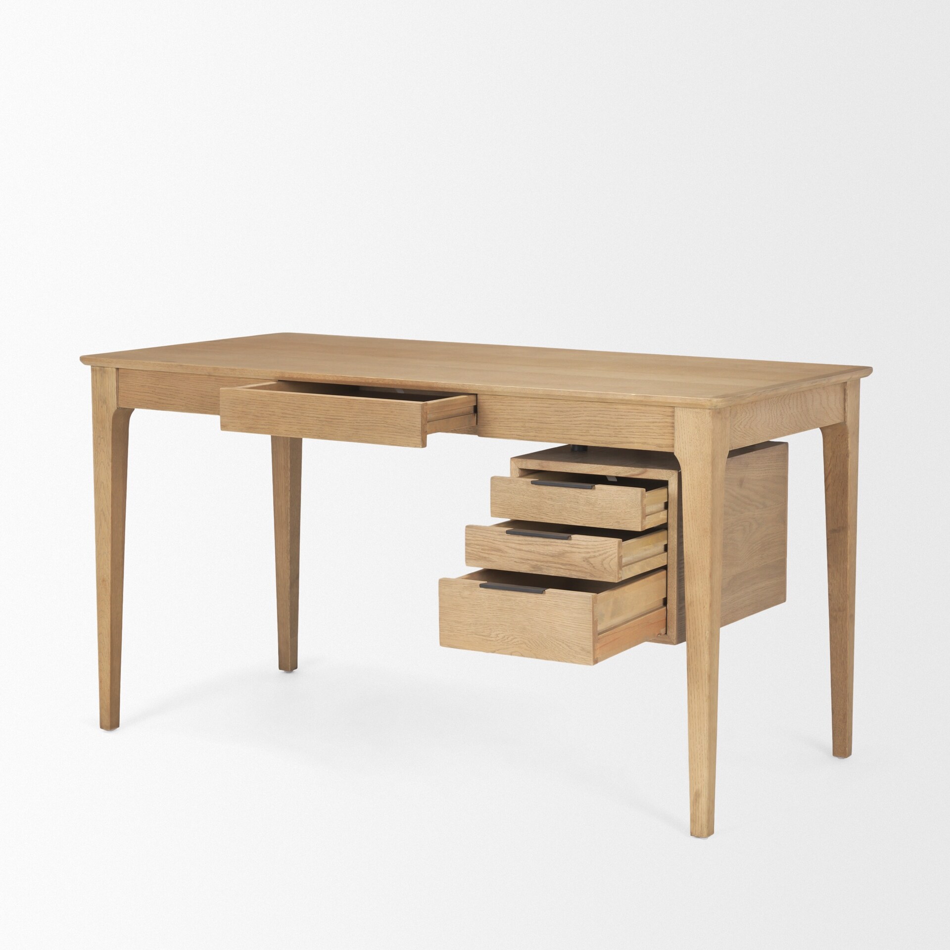 Tino Light Brown Oak Wood w/ 4 Drawers Desk - Bed Bath Tino Light Brown Oak Wood w/ 4 Drawers Desk - Bed Bath