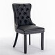 Gray PU Leather Dining Chair, Modern Barstools with Button Tufted Back ...