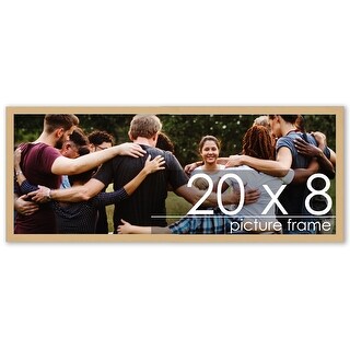 20x8 Traditional Natural Complete Wood Picture Frame with UV Acrylic ...