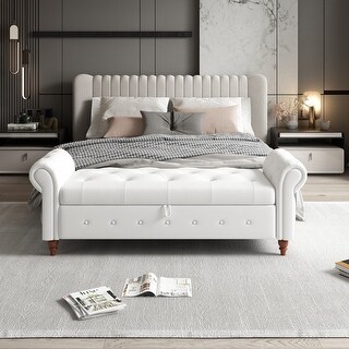 63" Fabric Bed Bench with Storage Space - Bed Bath & Beyond - 38230981