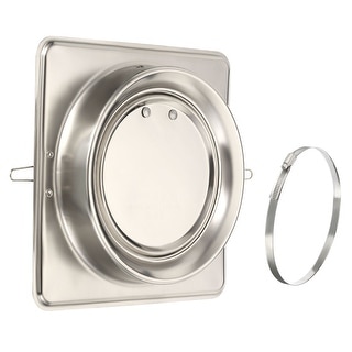 1 Set 6.3" Stainless Steel Backdraft Damper with Ducting Hose Clamp ...