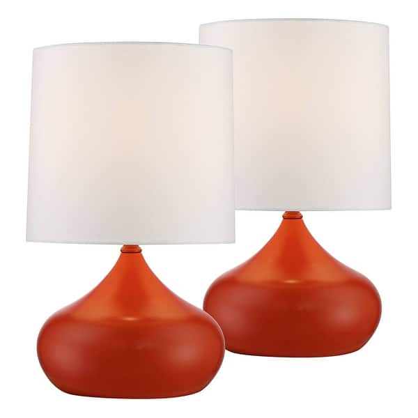 Set of 2 Mid Century Modern Accent Lamps Small Orange - 8.5" x 14.75 ...