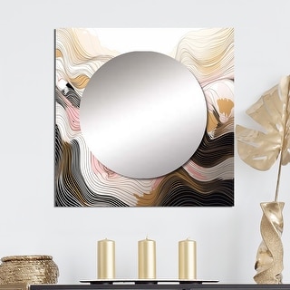 Designart "Exploring Abstracted Lines V" Abstract Line Art Wall Mirror ...
