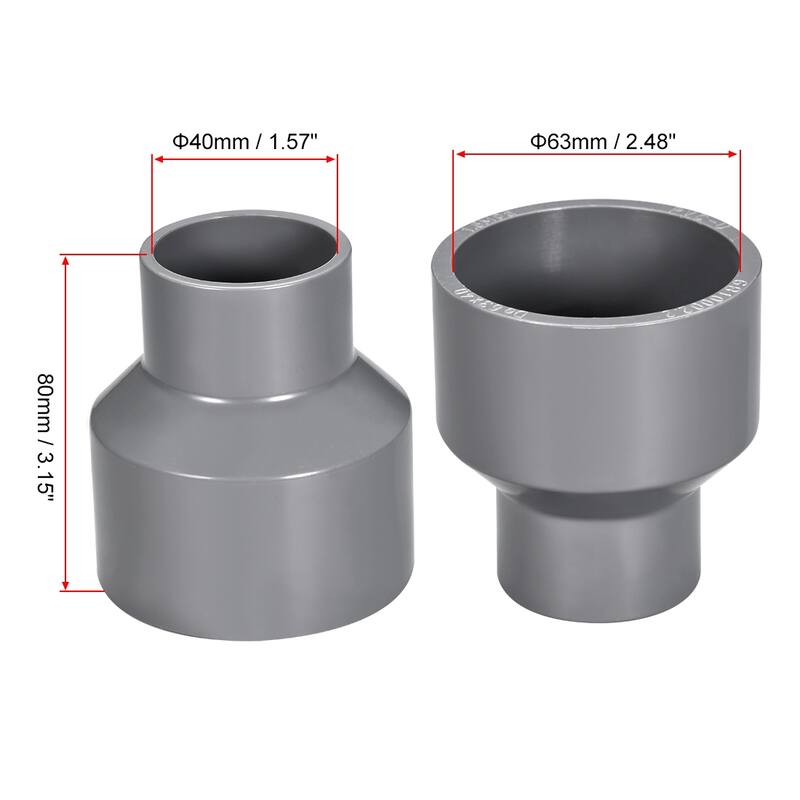 Reducing Coupling Hub by Hub, DWV Pipe Fittings Gray - Overstock - 36997325