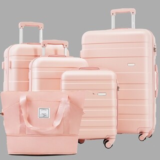 Complete 5-Piece Luggage Set, 16", 20", 24", 28" Suitcases with Spinner ...