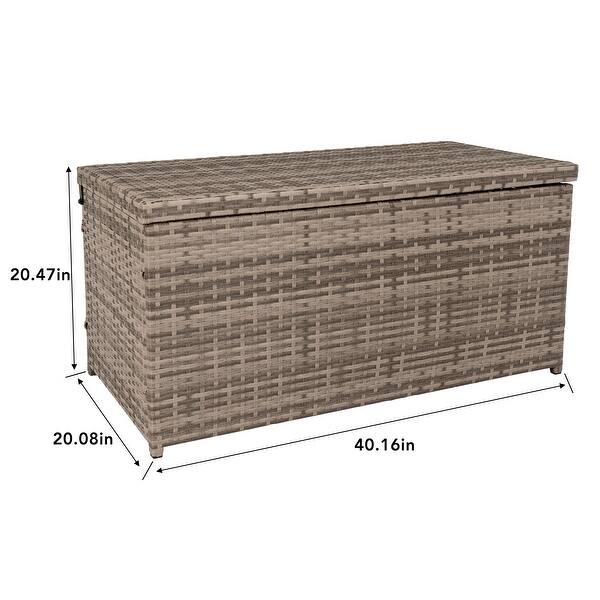 Outdoor Storage Box, 60 Gallon Wicker Patio Deck Boxes with Lid - Bed ...
