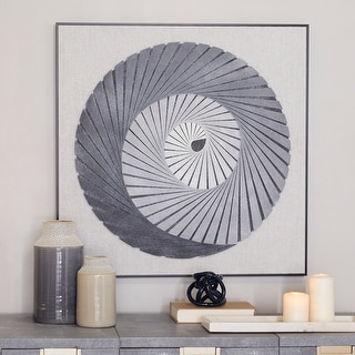 Gray Wood 3D Spiral Geometric Shadow Box with Black Frame - Bed Bath ...