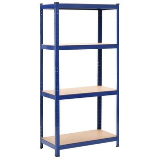 4-Layer Storage Shelf Blue Steel&Engineered Wood - Bed Bath & Beyond ...