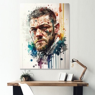 Designart "Conor Fighter Illustration" Celebrity Canvas Print - Bed ...