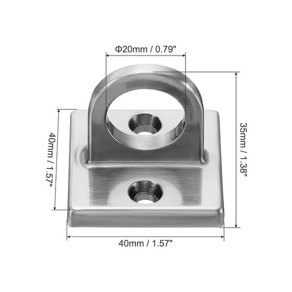 2x Pad Eye Plate U Hooks Ceiling Hook Wall Mount Loop for Hanging Rope ...