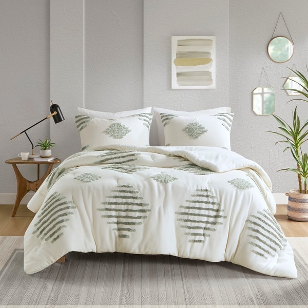 INK+IVY Tahli 3 Piece Cotton Blend Chenille Comforter Set - Bed Bath ...
