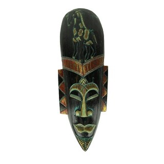 Hand Carved Wood Indonesian Jenggot Wall Mask Giraffe Design - Bed Bath ...