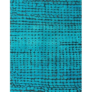 Ahgly Company Machine Washable Abstract Aqua or Cyan Blue Area Rugs ...