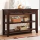 42 Inch Console Sofa Table with 2 Storage Drawer, 2 Tiers Entryway ...