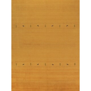 Tribal Gabbeh Area Rug Hand-Knotted Living Room Wool Carpet - 8'0" x 9 ...