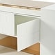 Modern Luxury Multi-Functional Island Vanity Dresser and Storage Cabinet with Glass Tabletop ...