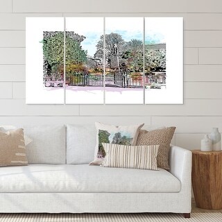 Designart "City View Of Canadian Countryside City" Traditional Canvas ...