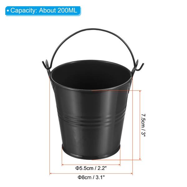 3Pcs 3"x3" Small Metal Bucket Colorful Mini Buckets with Handles - Bed ...