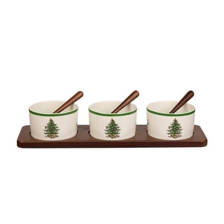 Spode Christmas Tree 7 Piece Condiment Set - 15" L x 4.5" W - Bed Bath ...