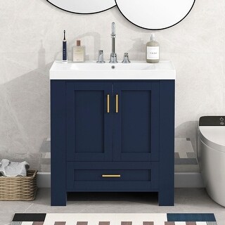 30'' Bathroom Vanity with Sink, Freestanding Bathroom Storage Cabinet ...