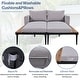 Outdoor Versatile Adjustable Metal Daybed Patio Gray 2 in 1 Padded ...