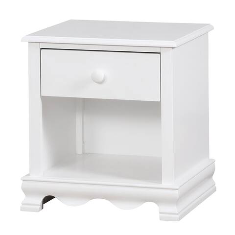 Telfs Transitional Pink Wood 2-Drawer Nightstand with Heart Drawer ...