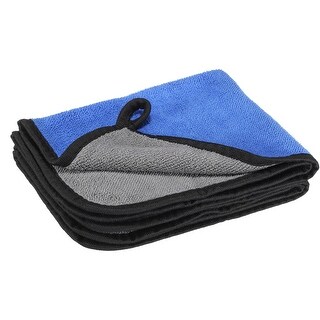 Microfiber Cleaning Cloths 12 x 16 Inch Polish Cloths Gray Blue 2 Pack ...