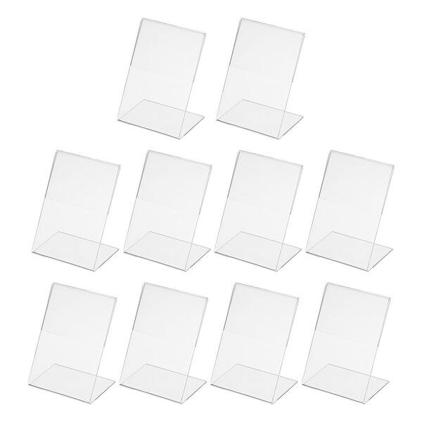 Mini Acrylic Sign Display Holder 2.8x4", Slant Back Name Tag Vertical ...