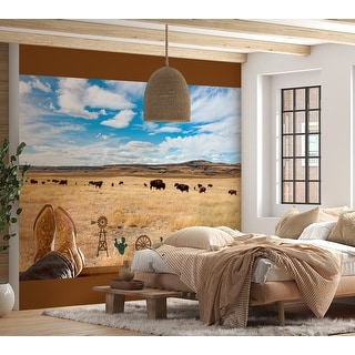 Peel & Stick Landscape Wall Mural - Texas Ranch - Removable Wallpaper ...