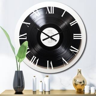 Designart "Vinyl Record Vinyl Serenade I" Music Oversized Wall Clock ...