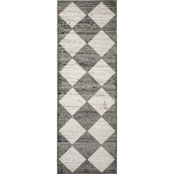 Brooklyn Rug Co Gianna Contemporary Geometric Checker Tile Area Rug ...