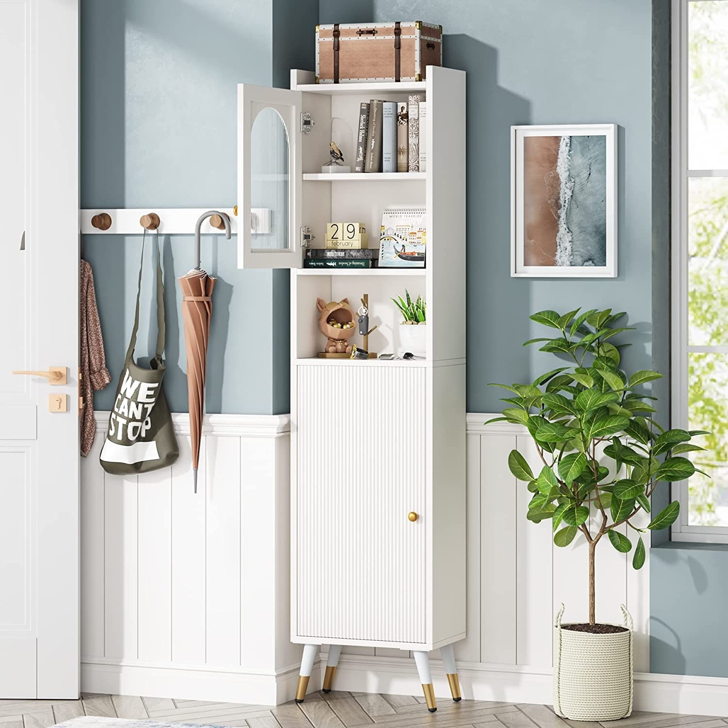 Ultra slim tall bathroom cabinet store