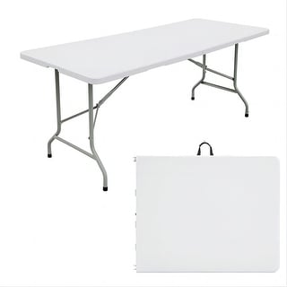 6ft Plastic Rectangle Folding Table, White - Bed Bath & Beyond - 37605840