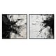 Designart "Black And White Abstracted Realms" Abstract Framed Art Set ...