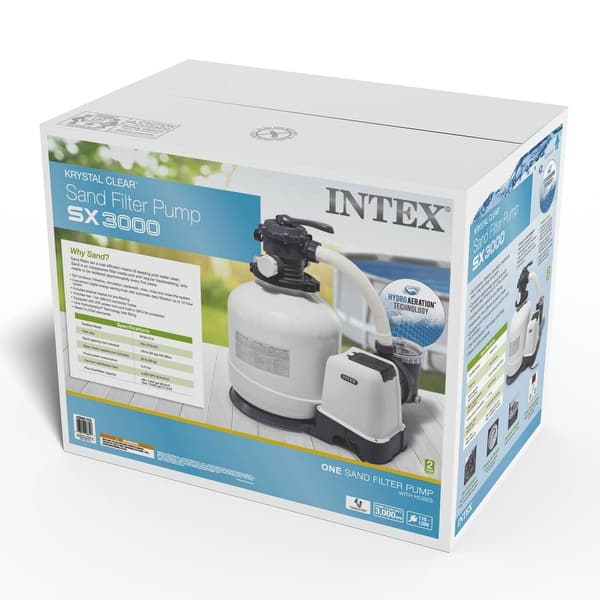 Intex 26651EG 3,000 GPH Above Ground Pool Sand Filter Pump with ...