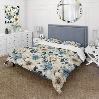 Designart "Sandy Beige And Blue Hydrangea Tranquility III" Cottage ...