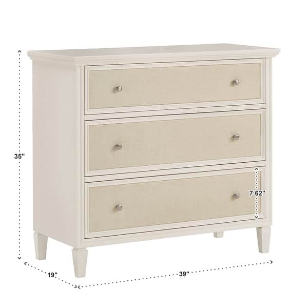Thea White Finish Beige Linen Drawer Face Dresser by iNSPIRE Q Classic ...