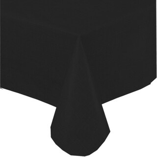 52'' x 108", PEVA Tablecloth with Polyester Flannel Backing in Black ...