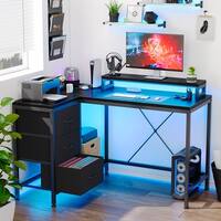 Computer Desk with Drawers and Shelves L Shaped Desk - Bed Bath ...