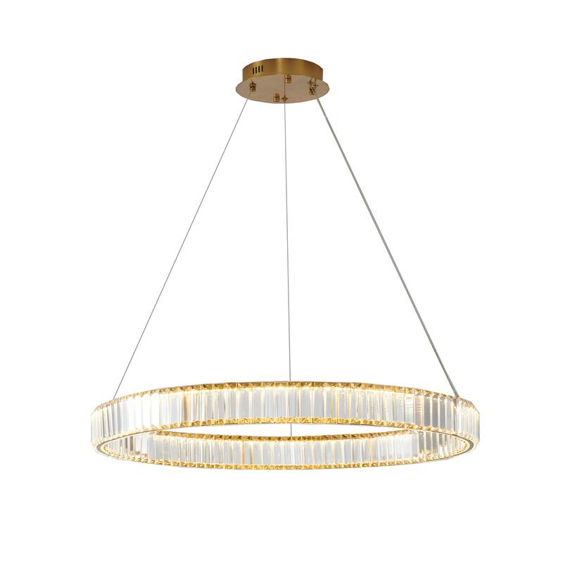 Transitional 1-Light Gold Crystal Chandelier - Overstock - 39097514